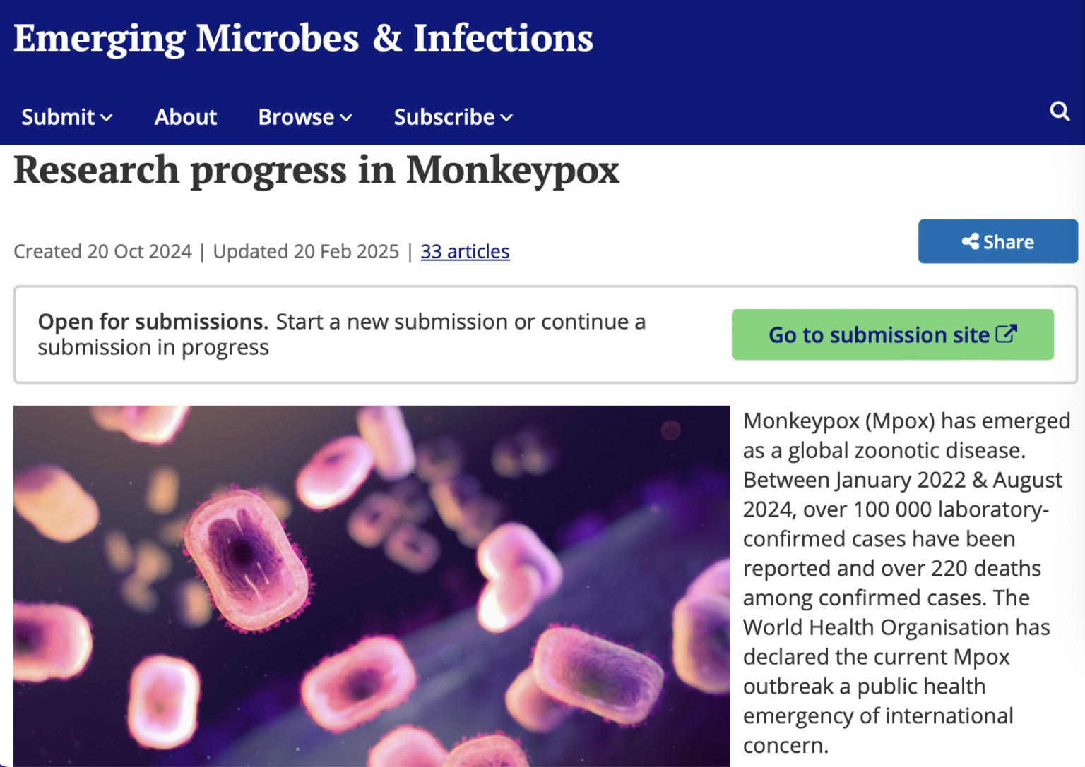 Global Call to Action: Contribute to the Monkeypox Research Collection ...
